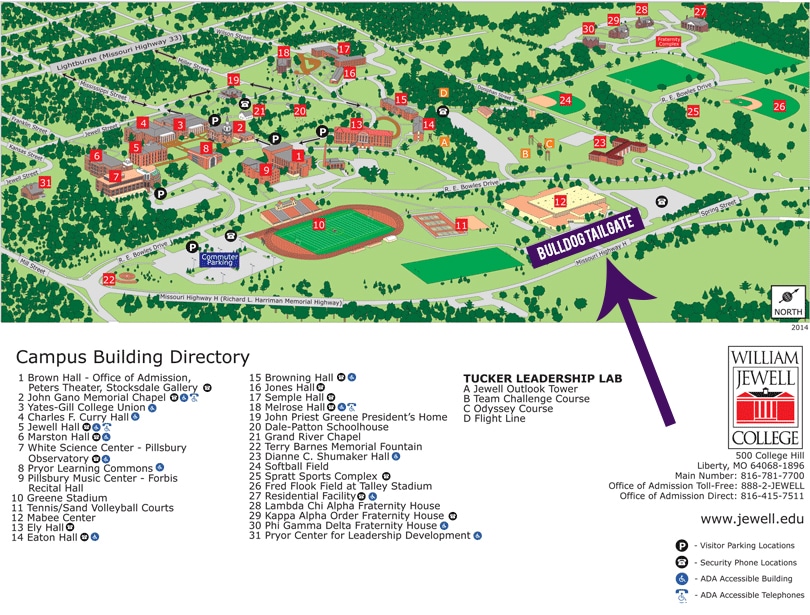 William Jewell Tailgate Map – Truman State University