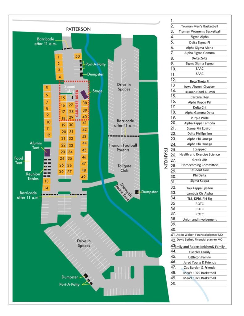 Homecoming Tailgate Map - Truman State University