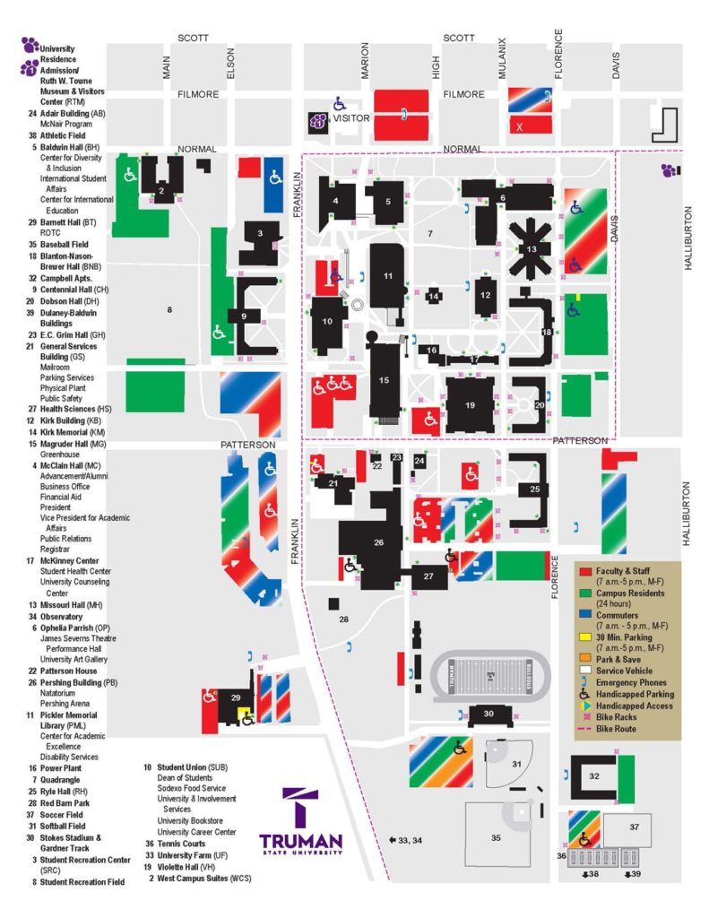 Parking Map: Truman Campus - Truman State University