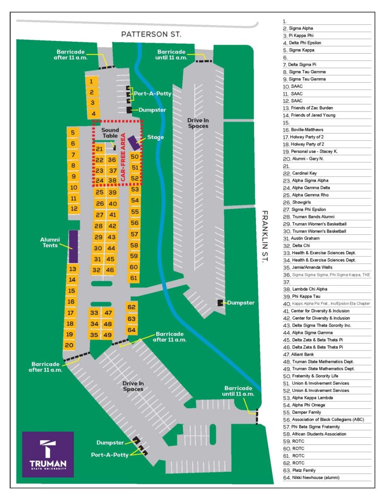 Homecoming Tailgate Map - Truman State University